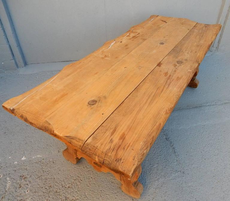 Early 1900s Primitive Antique Farm Dining Table For Sale at 1stDibs
