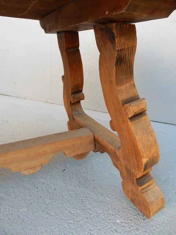 Early 1900s Primitive Antique Farm Dining Table For Sale at 1stDibs