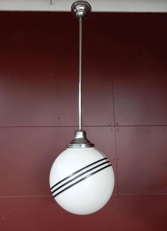1940s Streamline Art Deco Architectural Pendant Lamp at 1stDibs