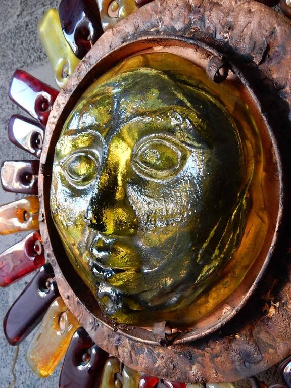 Sun by Felipe Delfinger for Feders Art Glass Wall Lamp For Sale at 1stDibs