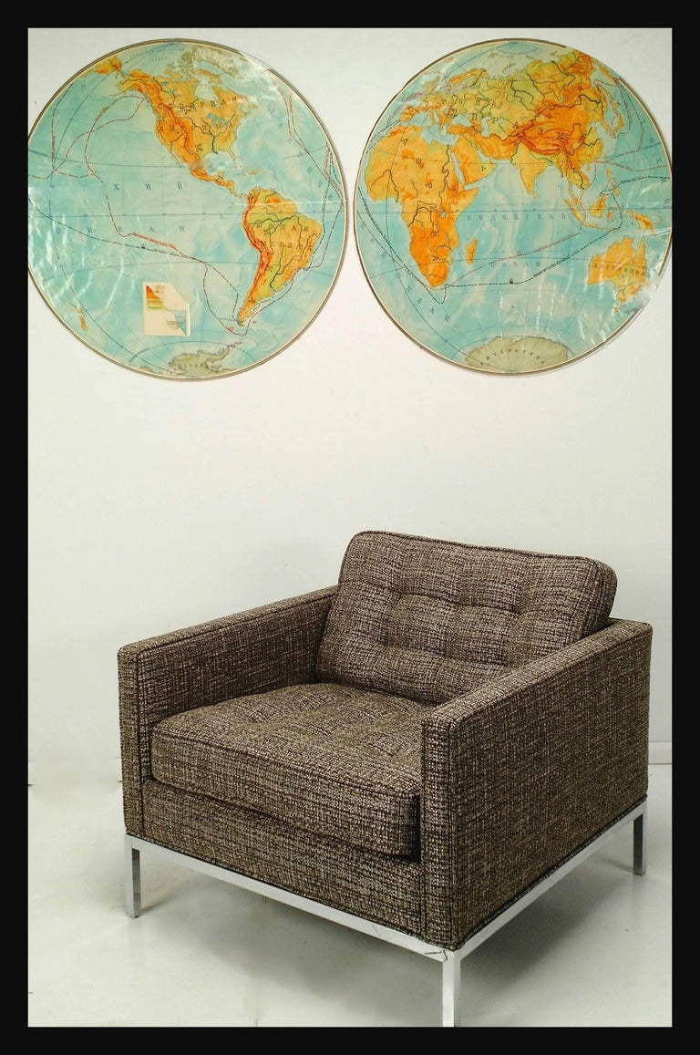 Large Antique Two-Part Wall Art World Wall Map at 1stDibs
