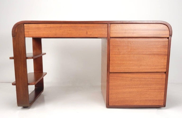 1930s Streamline Art Deco Moderne Desk in Style of Paul Frankl at ...