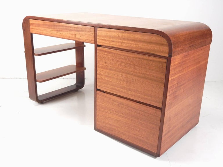 1930s Streamline Art Deco Moderne Desk in Style of Paul Frankl at ...