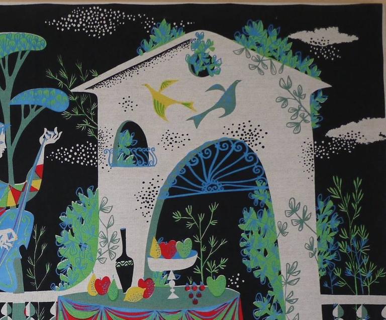 Rene Fumeron Printed Canvas "Bird Catcher" For Sale at 1stDibs