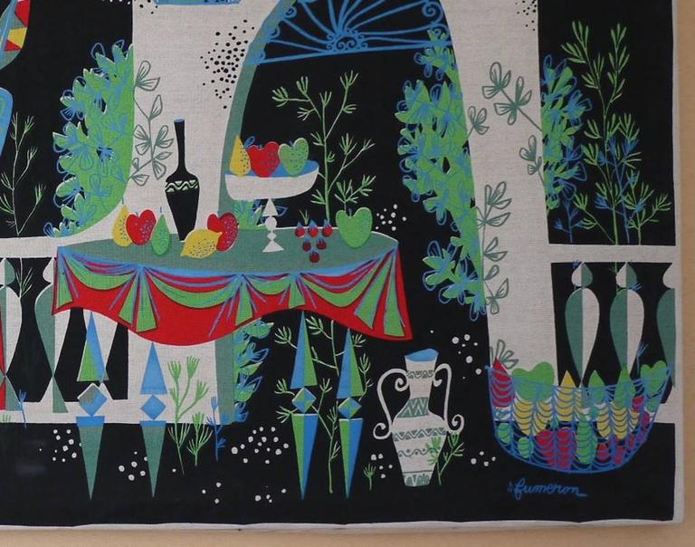 Rene Fumeron Printed Canvas "Bird Catcher" For Sale at 1stDibs