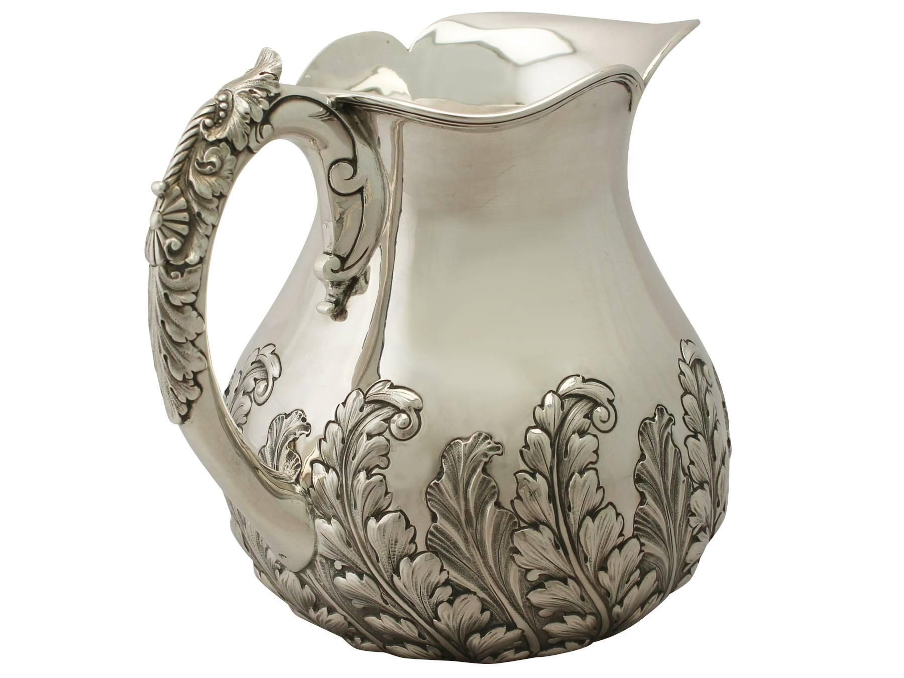 Antique Victorian Sterling Silver Water or Cordial Jug at 1stDibs
