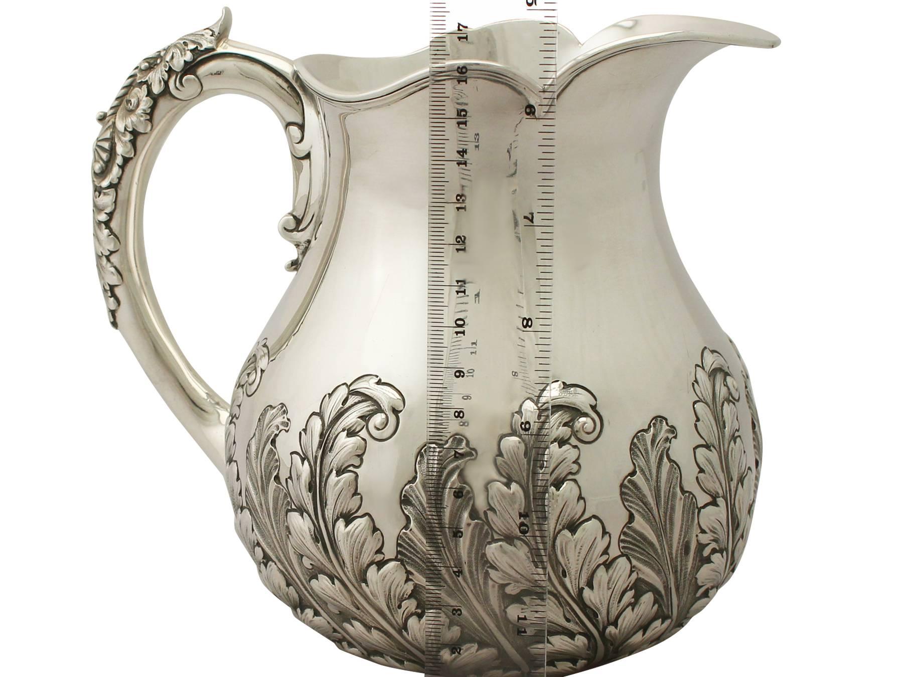 Antique Victorian Sterling Silver Water or Cordial Jug at 1stDibs
