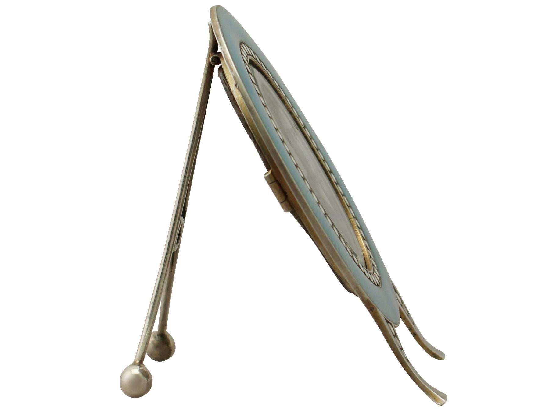 Antique Norwegian Silver and Enamel Photograph Frame at 1stDibs