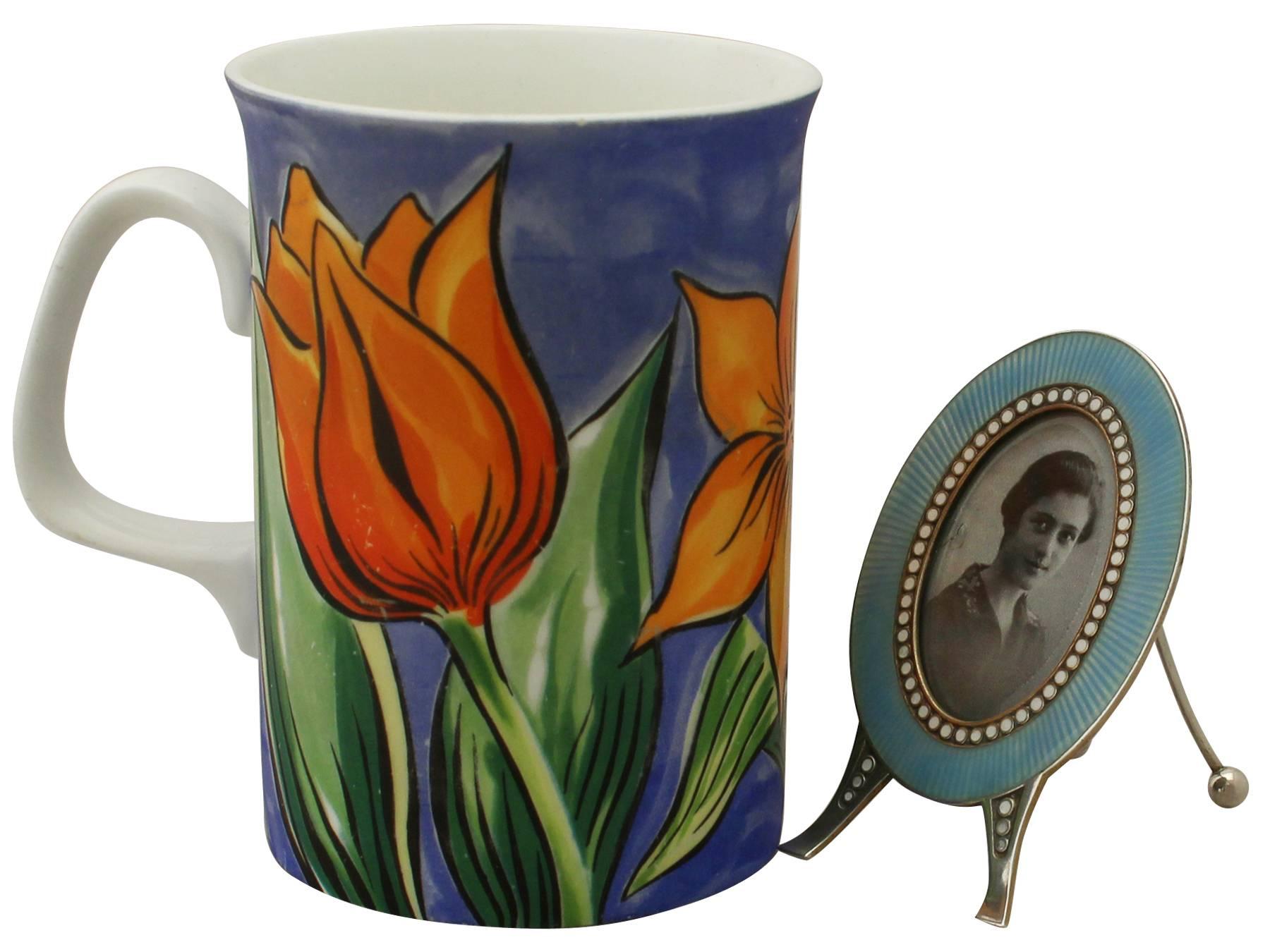 Antique Norwegian Silver and Enamel Photograph Frame at 1stDibs