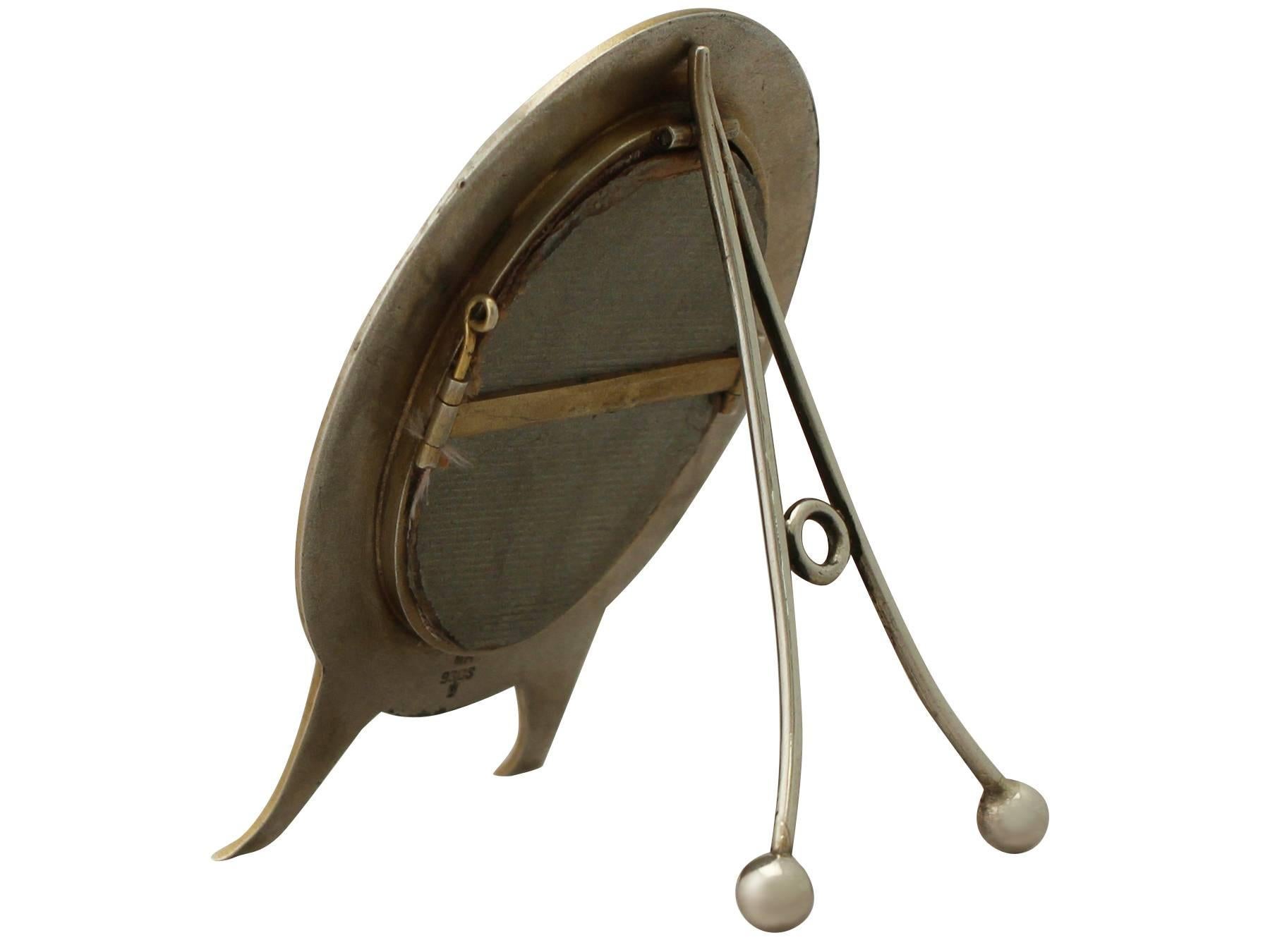 Antique Norwegian Silver and Enamel Photograph Frame at 1stDibs