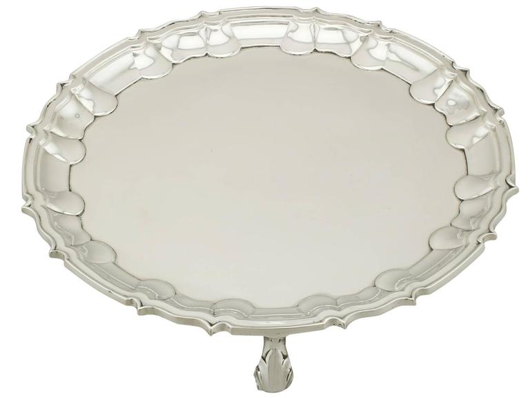 Antique Victorian Sterling Silver Waiter at 1stDibs