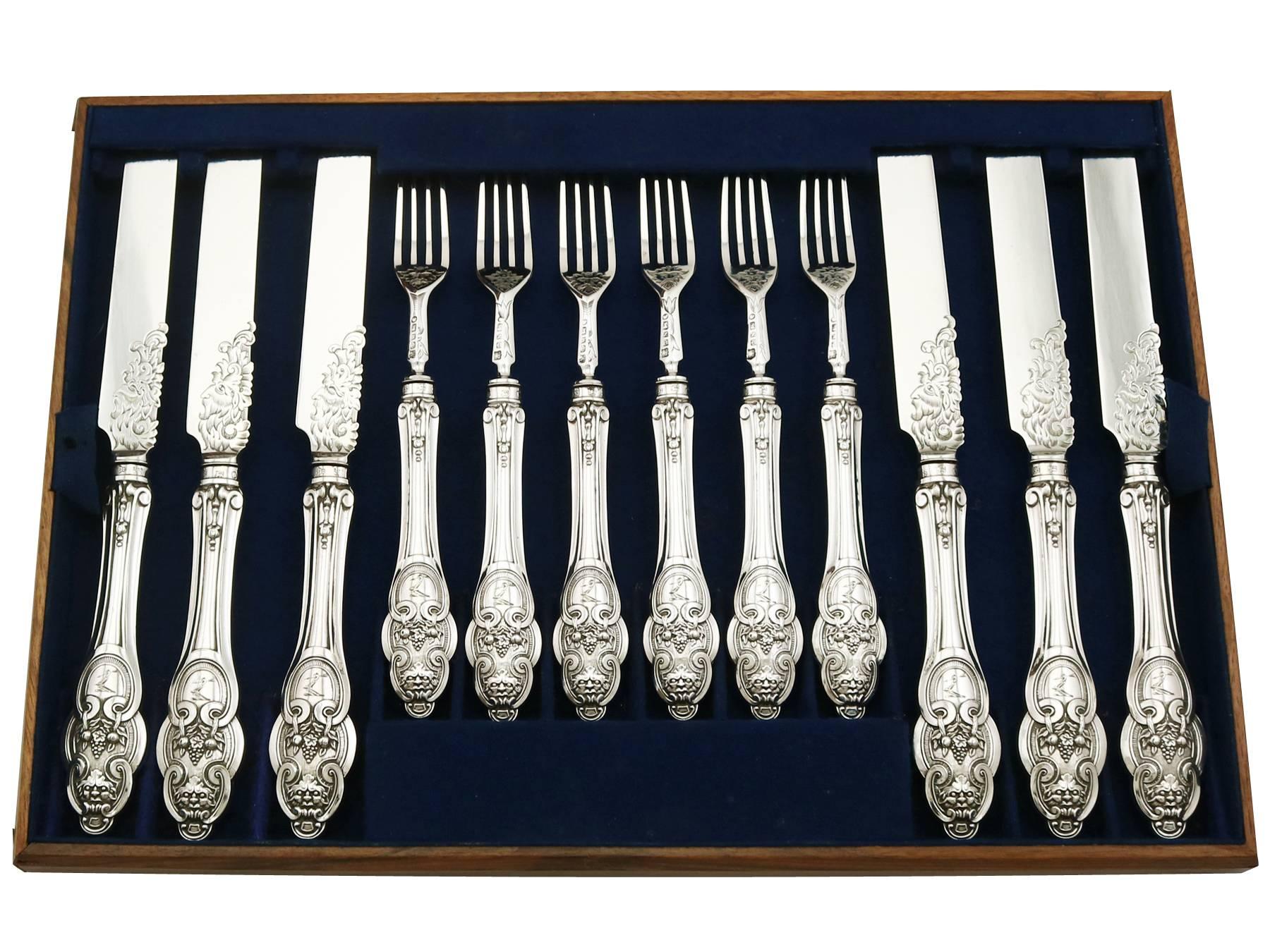 1850s Antique Victorian Sterling Silver Dessert Service at 1stDibs