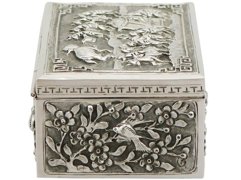 1890s Antique Chinese Export Silver Box at 1stDibs