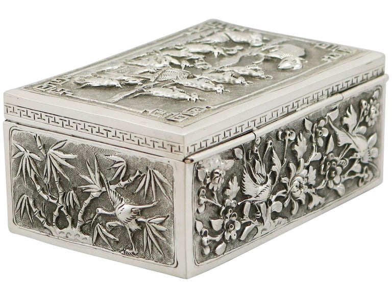1890s Antique Chinese Export Silver Box at 1stDibs