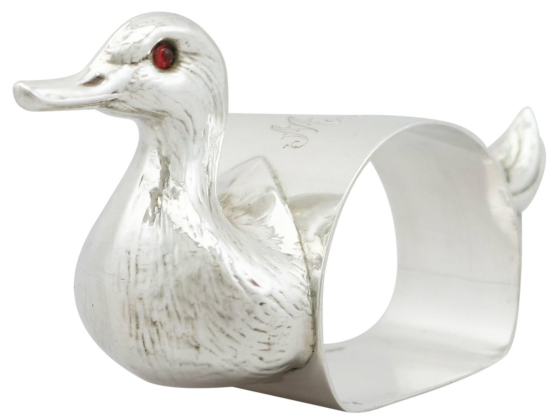 1910s Antique Sterling Silver Duck Napkin Ring For Sale at 1stDibs ...