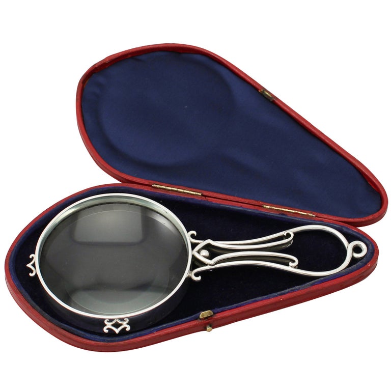 Antique Victorian Sterling Silver Magnifying Glass, Art Nouveau Style ...
