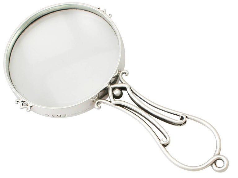 Antique Victorian Sterling Silver Magnifying Glass, Art Nouveau Style ...