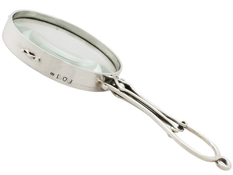 Antique Victorian Sterling Silver Magnifying Glass, Art Nouveau Style ...