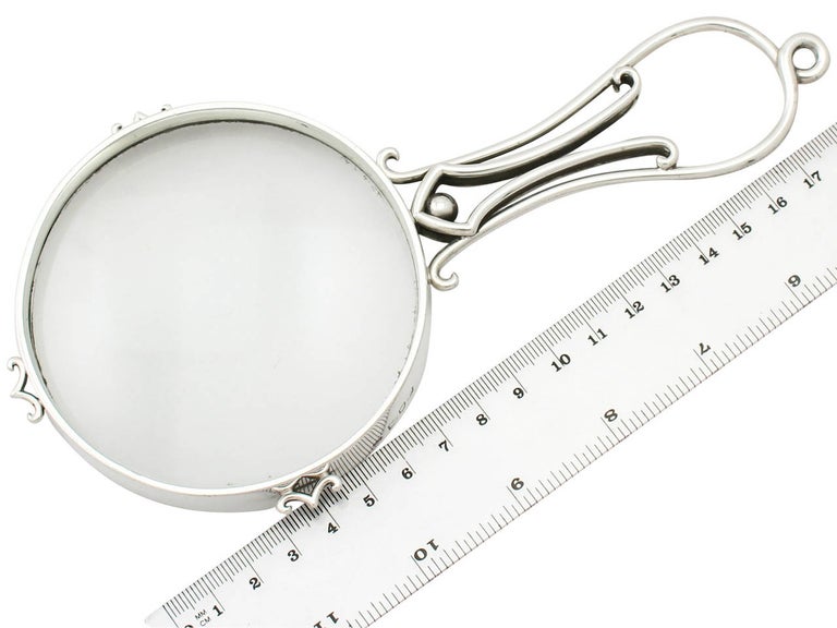 Antique Victorian Sterling Silver Magnifying Glass, Art Nouveau Style ...