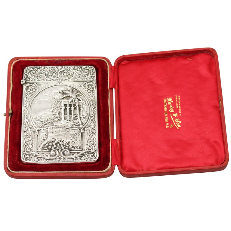 Edwardian Sterling Silver Card Case at 1stDibs