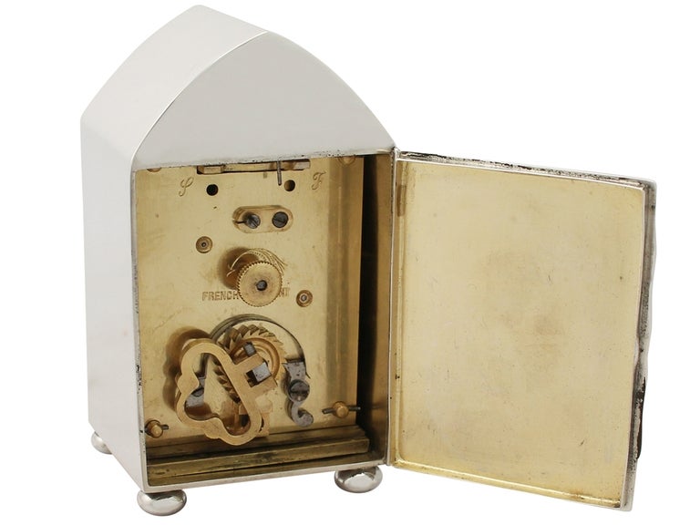 Antique George V English Sterling Silver Boudoir Clock at 1stDibs