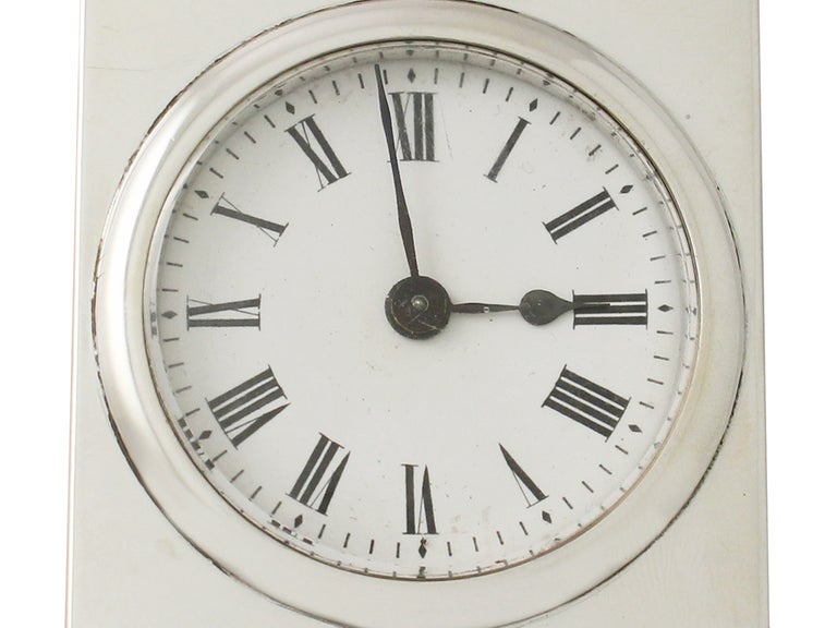 Antique George V English Sterling Silver Boudoir Clock at 1stDibs