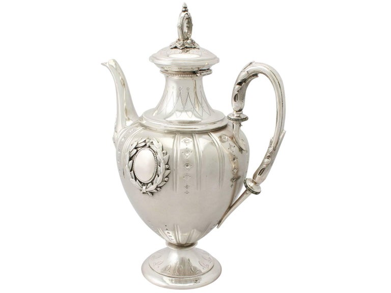 Antique 1900s German Silver Coffee Pot at 1stDibs