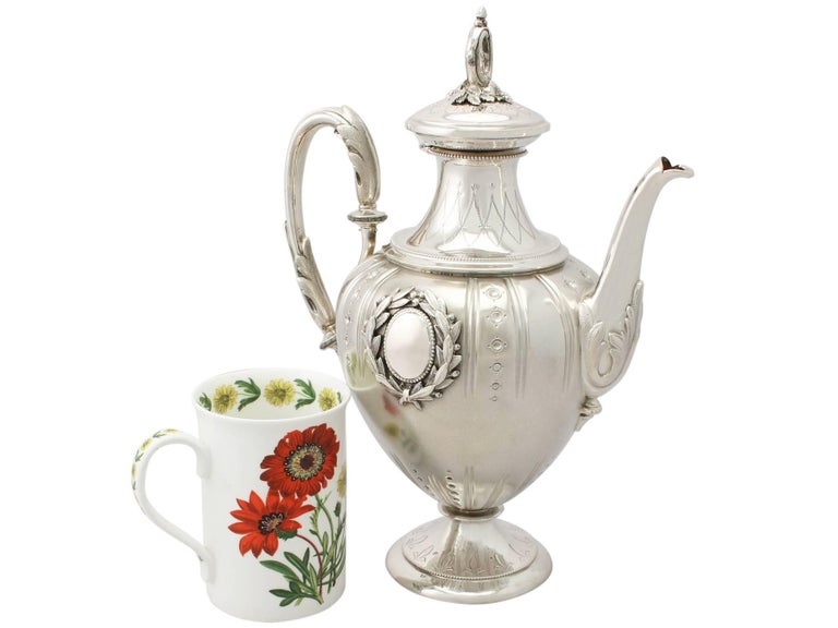 Antique 1900s German Silver Coffee Pot at 1stDibs