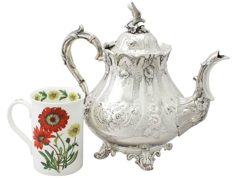 Antique Victorian Sterling Silver Four-Piece Tea Service, Louis Style ...