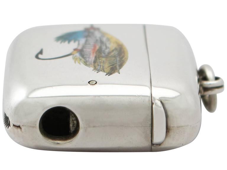 Sterling Silver and Enamel Vesta / Cheroot Cutter - Antique Victorian ...