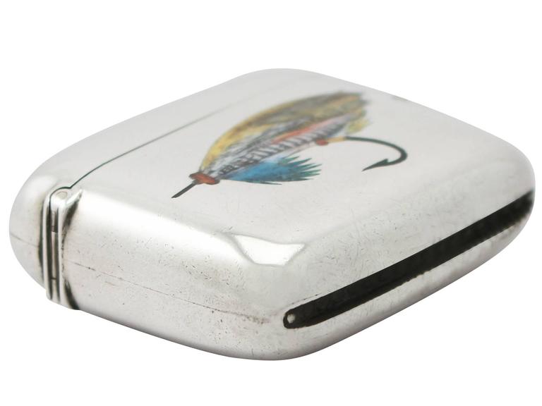 Sterling Silver and Enamel Vesta / Cheroot Cutter - Antique Victorian ...