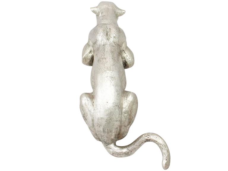 Sterling Silver Model of a Panther - Vintage Elizabeth II at 1stDibs