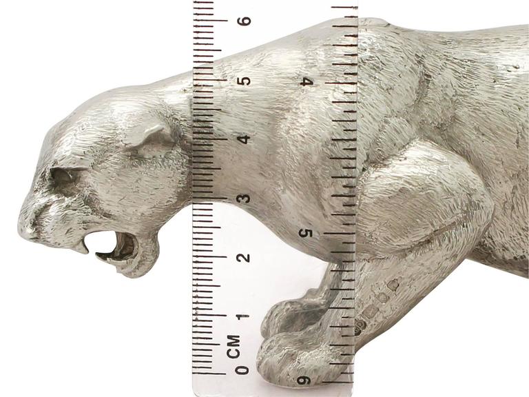 Sterling Silver Model of a Panther - Vintage Elizabeth II at 1stDibs