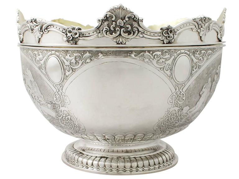Sterling Silver Monteith Bowl/Centerpiece, Antique Victorian at 1stDibs