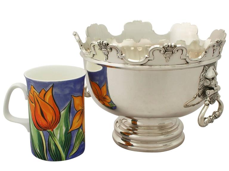 Sterling Silver Monteith Bowl Antique George V at 1stDibs