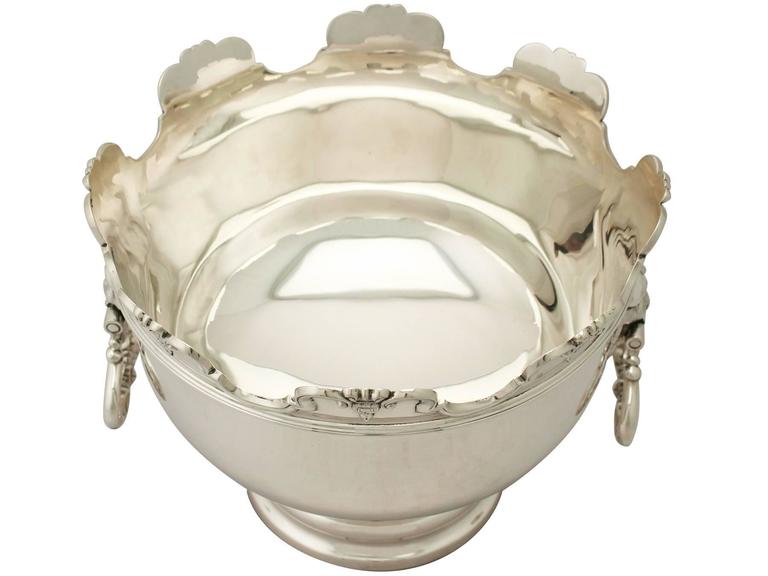 Sterling Silver Monteith Bowl Antique George V at 1stDibs