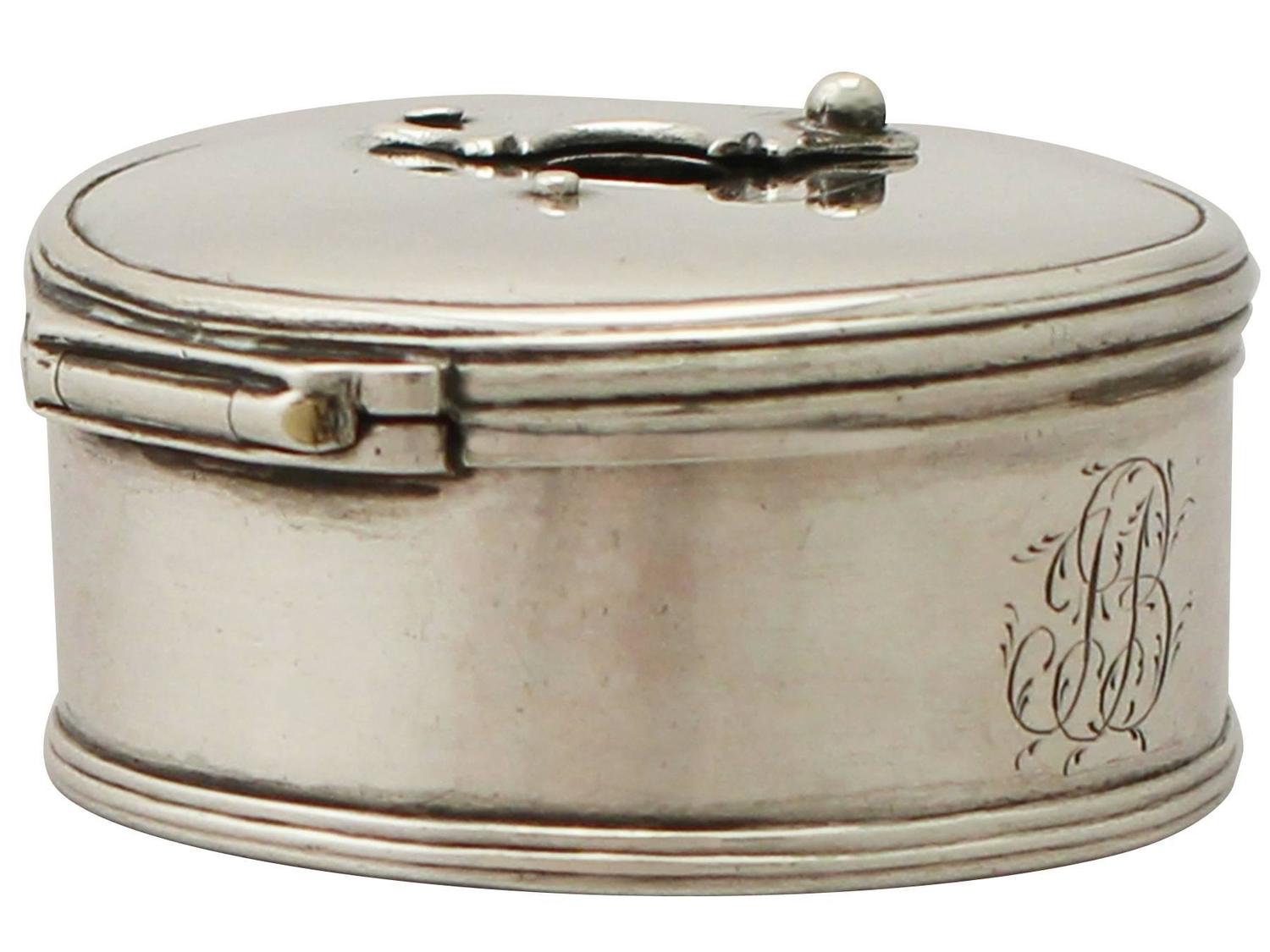 Sterling Silver Bougie Box, Antique George III For Sale at 1stdibs