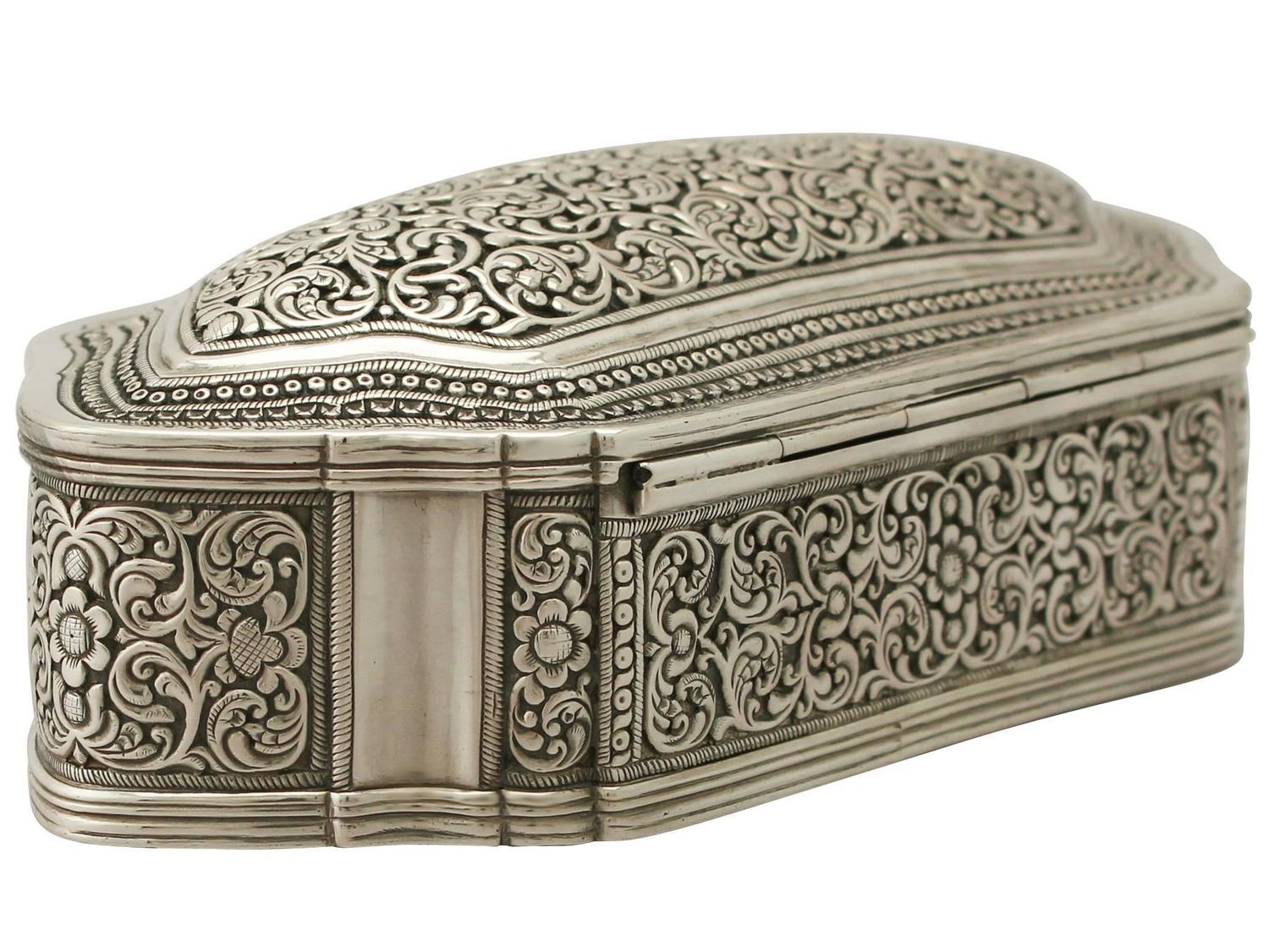 Antique Indian Silver Box For Sale at 1stdibs
