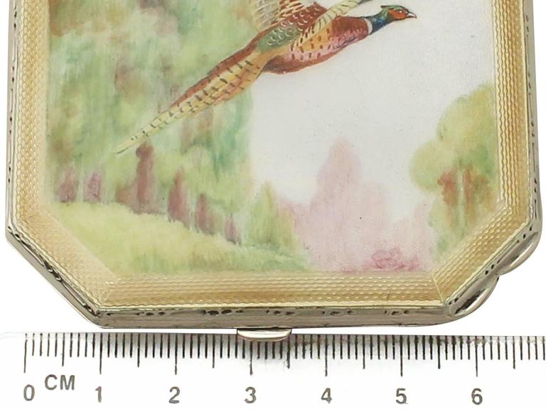 Antique Sterling Silver and Enamel Compact, George VI at 1stDibs