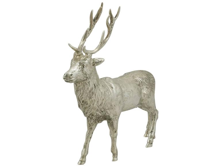 1900s Antique Set of Four German Silver Stag Table Ornaments at 1stDibs ...