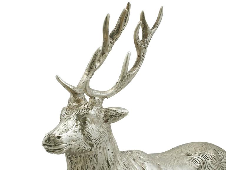 1900s Antique Set of Four German Silver Stag Table Ornaments at 1stDibs ...