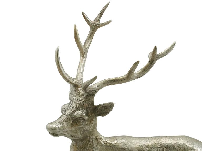 1900s Antique Set of Four German Silver Stag Table Ornaments at 1stDibs ...