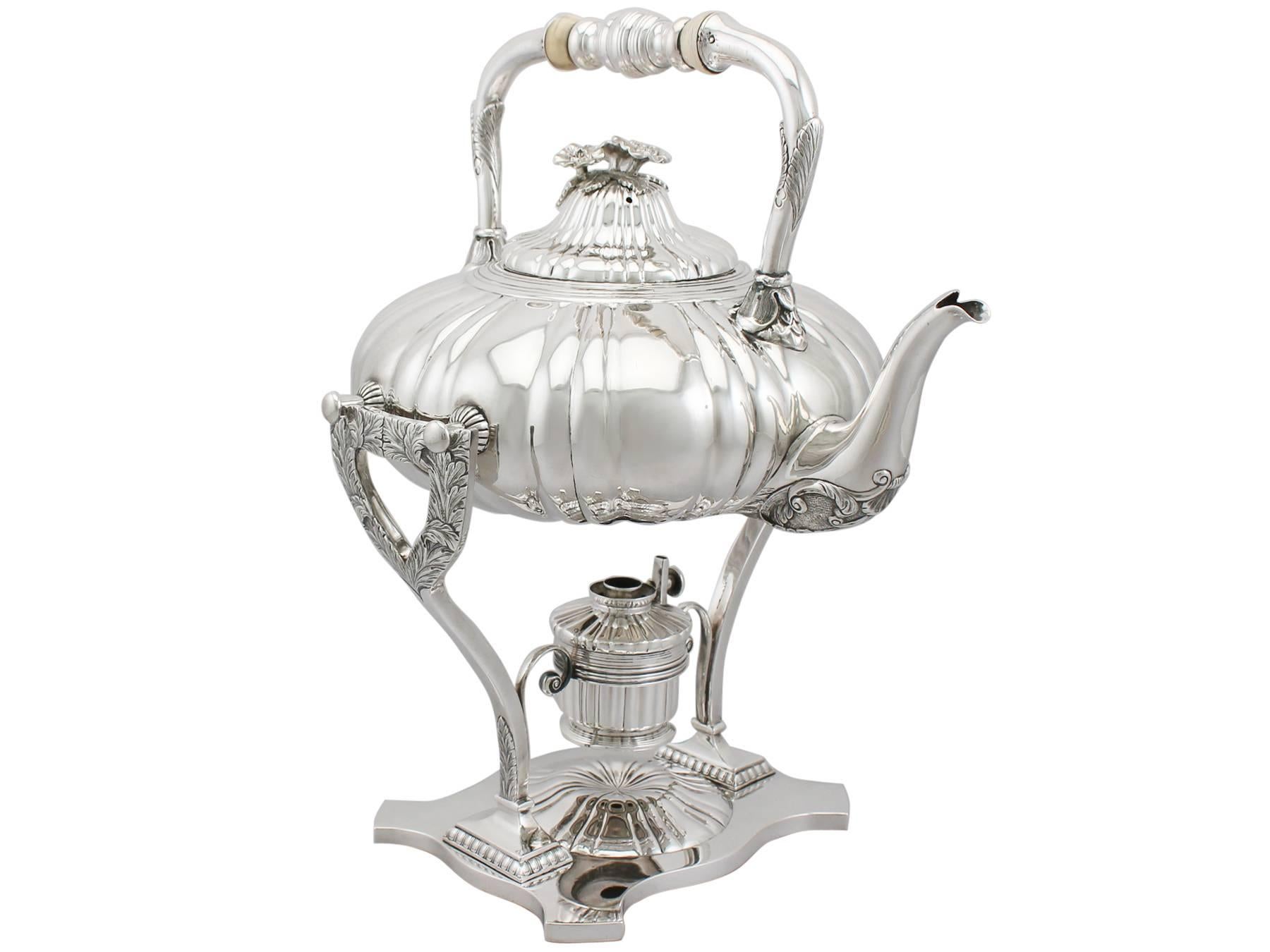 1850s Antique German Silver Spirit Kettle at 1stDibs