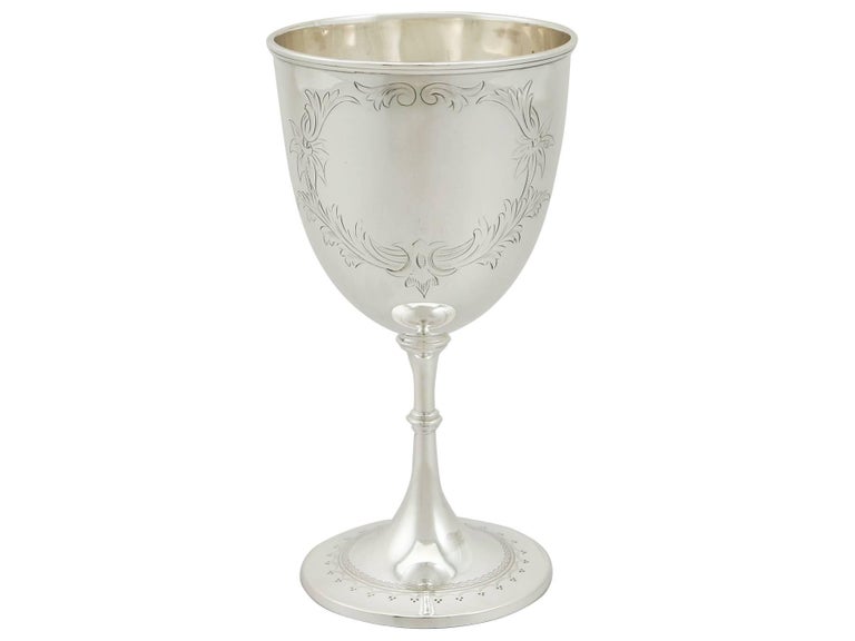 Victorian 1880s Pair of Sterling Silver Goblets at 1stDibs