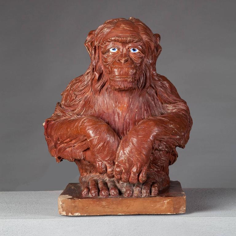 19th Century Terracotta Sculpture of a Monkey at 1stDibs