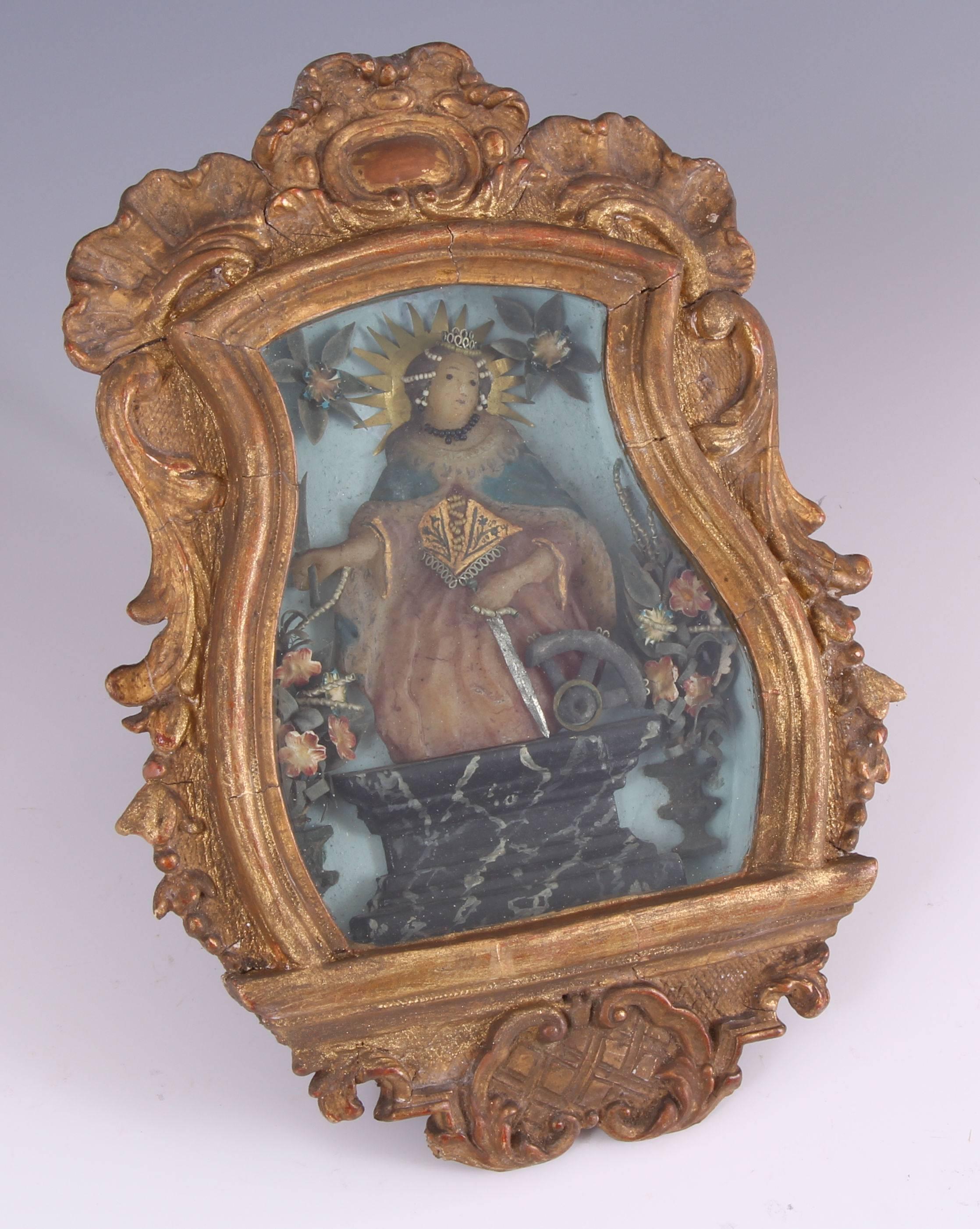 Antique 18th Century Polychromed Wax Portrait Relief For Sale at ...