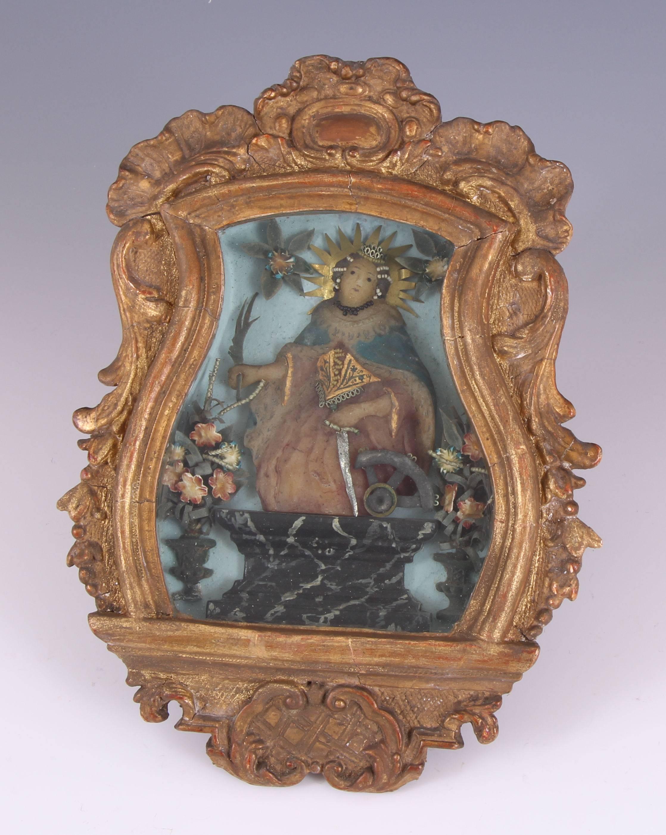 Antique 18th Century Polychromed Wax Portrait Relief For Sale at ...