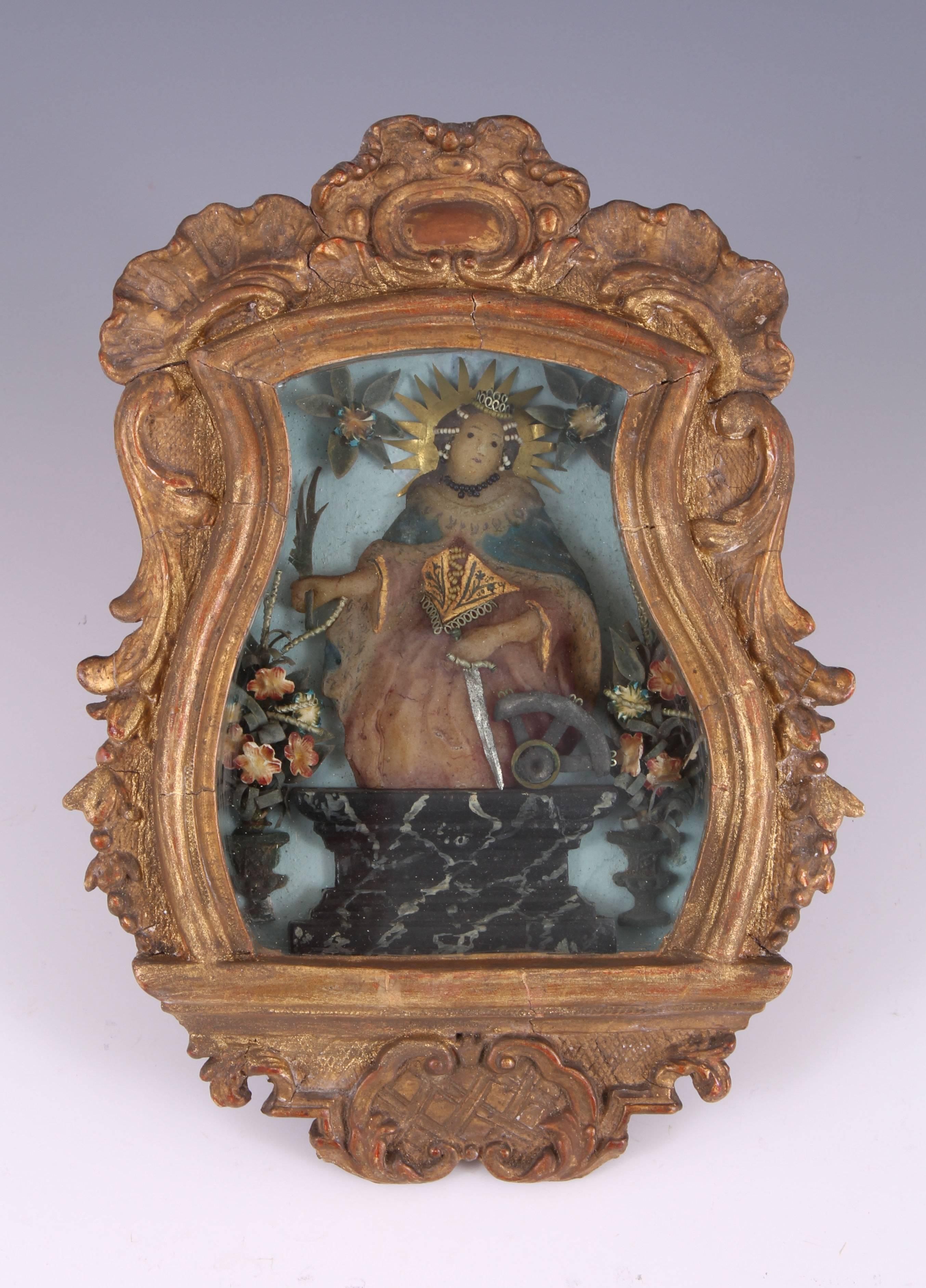Antique 18th Century Polychromed Wax Portrait Relief For Sale at ...