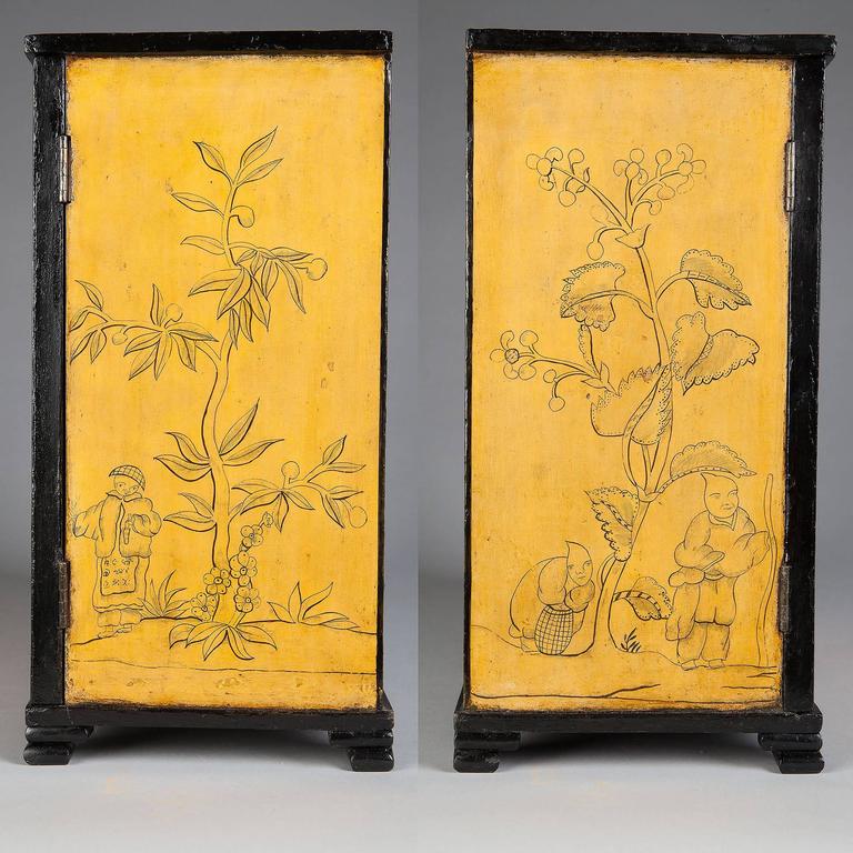 Regency Yellow Lacquer Tabletop Cabinet at 1stDibs | table top cabinet ...