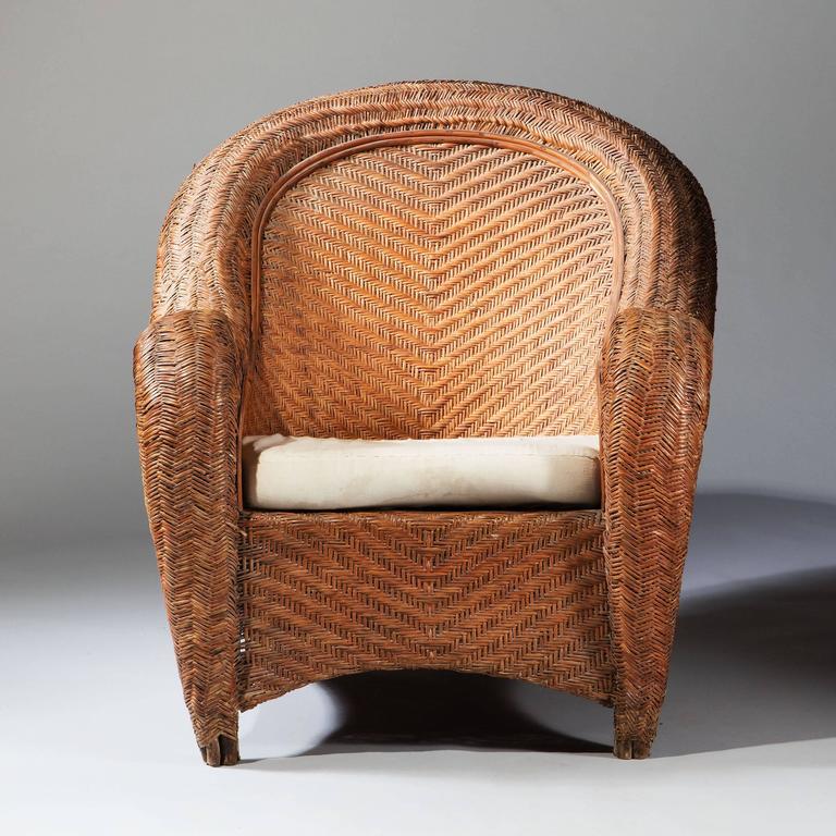 Impressive Oversized Wicker Armchair at 1stDibs